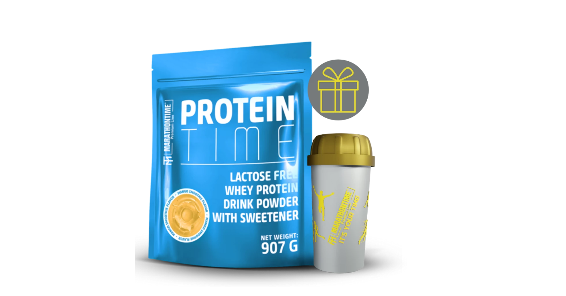 Protein Time Enriched protein with lactase enzyme Mango flavor 907g ...