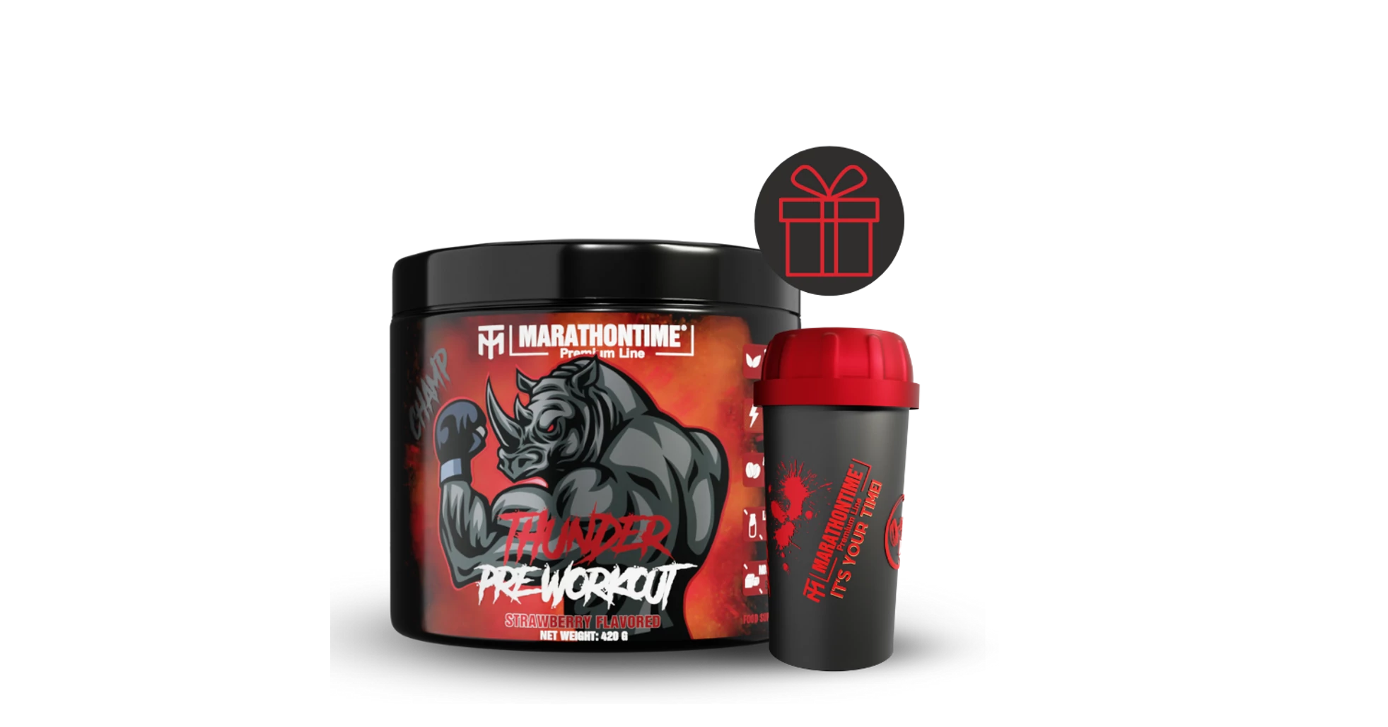 THUNDER Pre-Workout pre-workout energizer 350g - 2 flavors, 2 packages ...