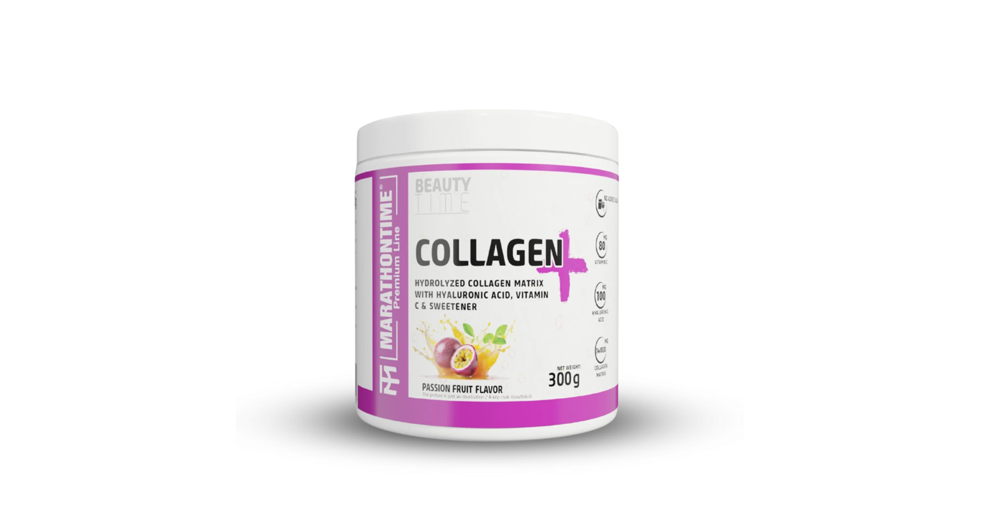 Marathontime Collagen 300 g – Passion Fruit íz, bőrfiatalítás